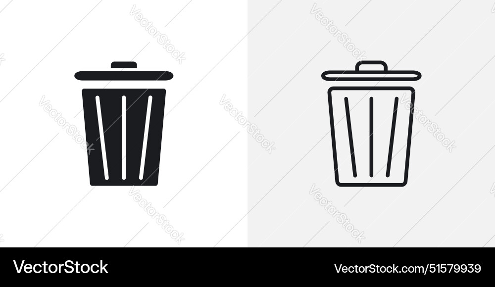 Trash icon set Royalty Free Vector Image - VectorStock