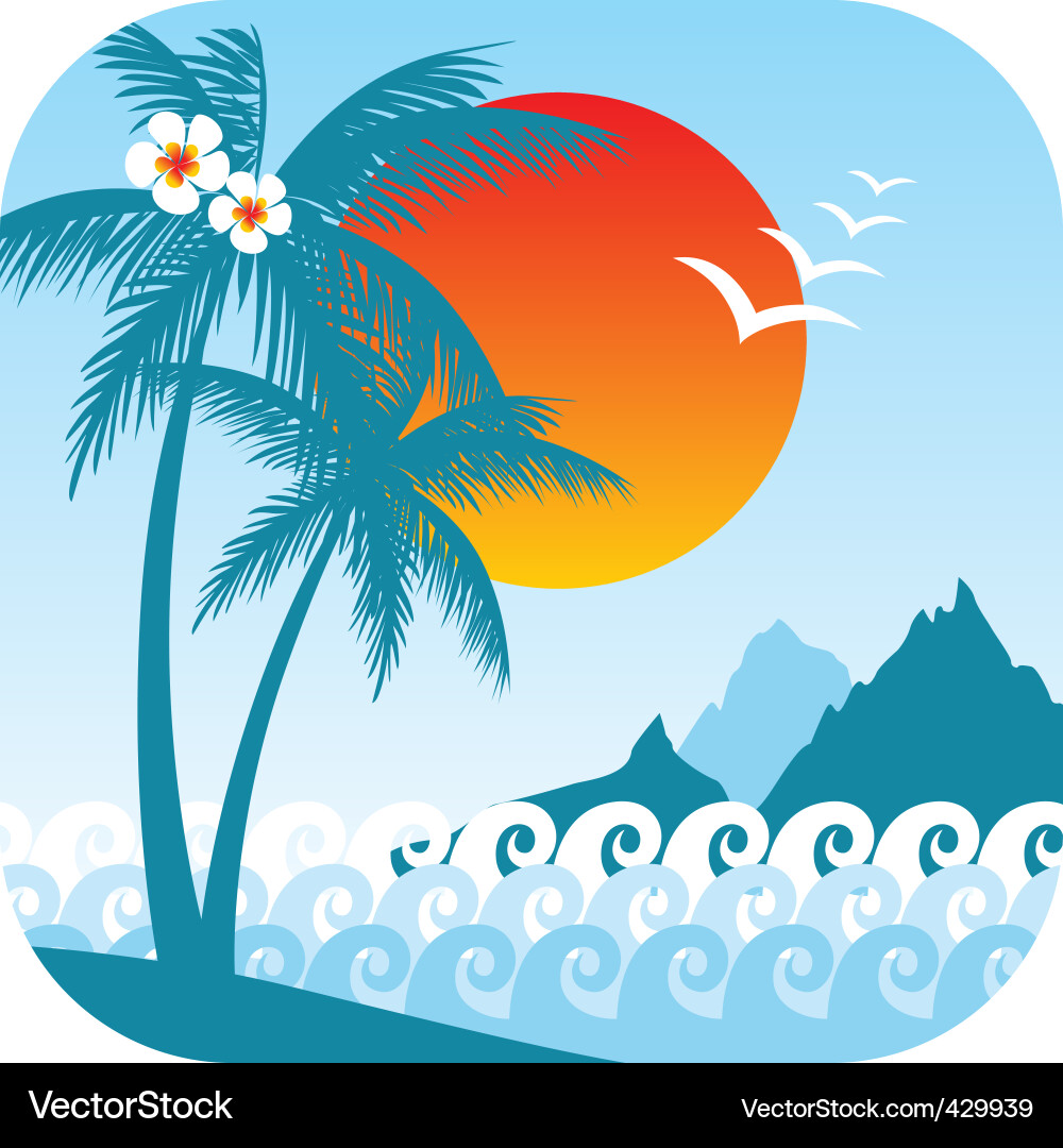 Tropical landscape Royalty Free Vector Image - VectorStock