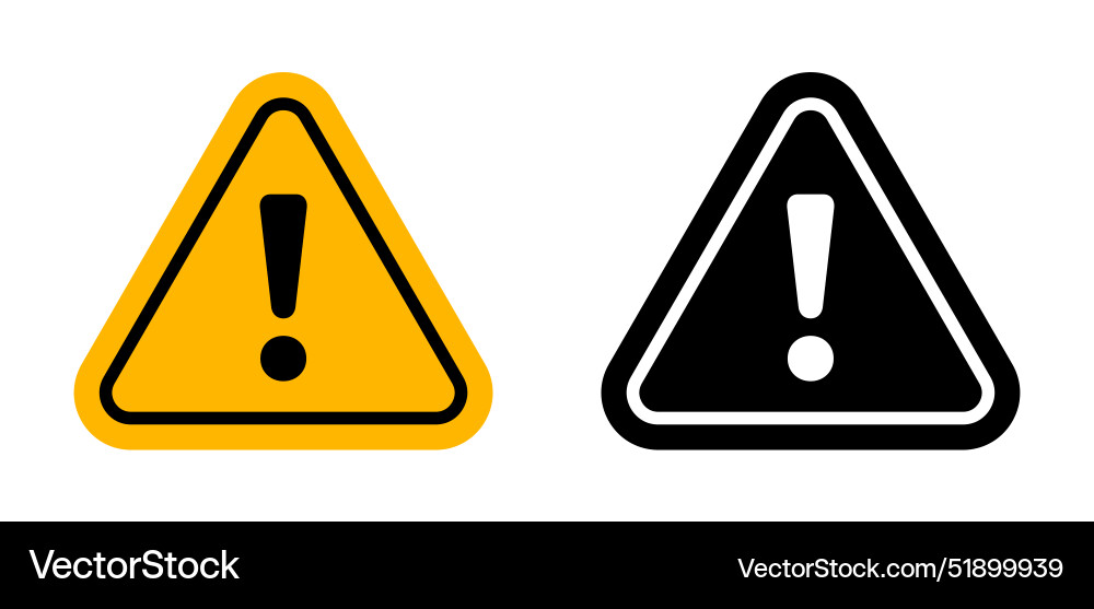 Warning sign with exclamation point general Vector Image