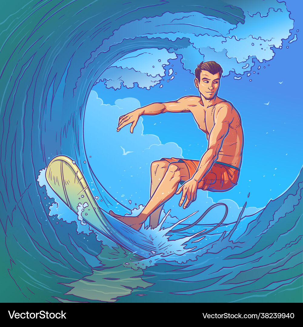 A surfer Royalty Free Vector Image - VectorStock
