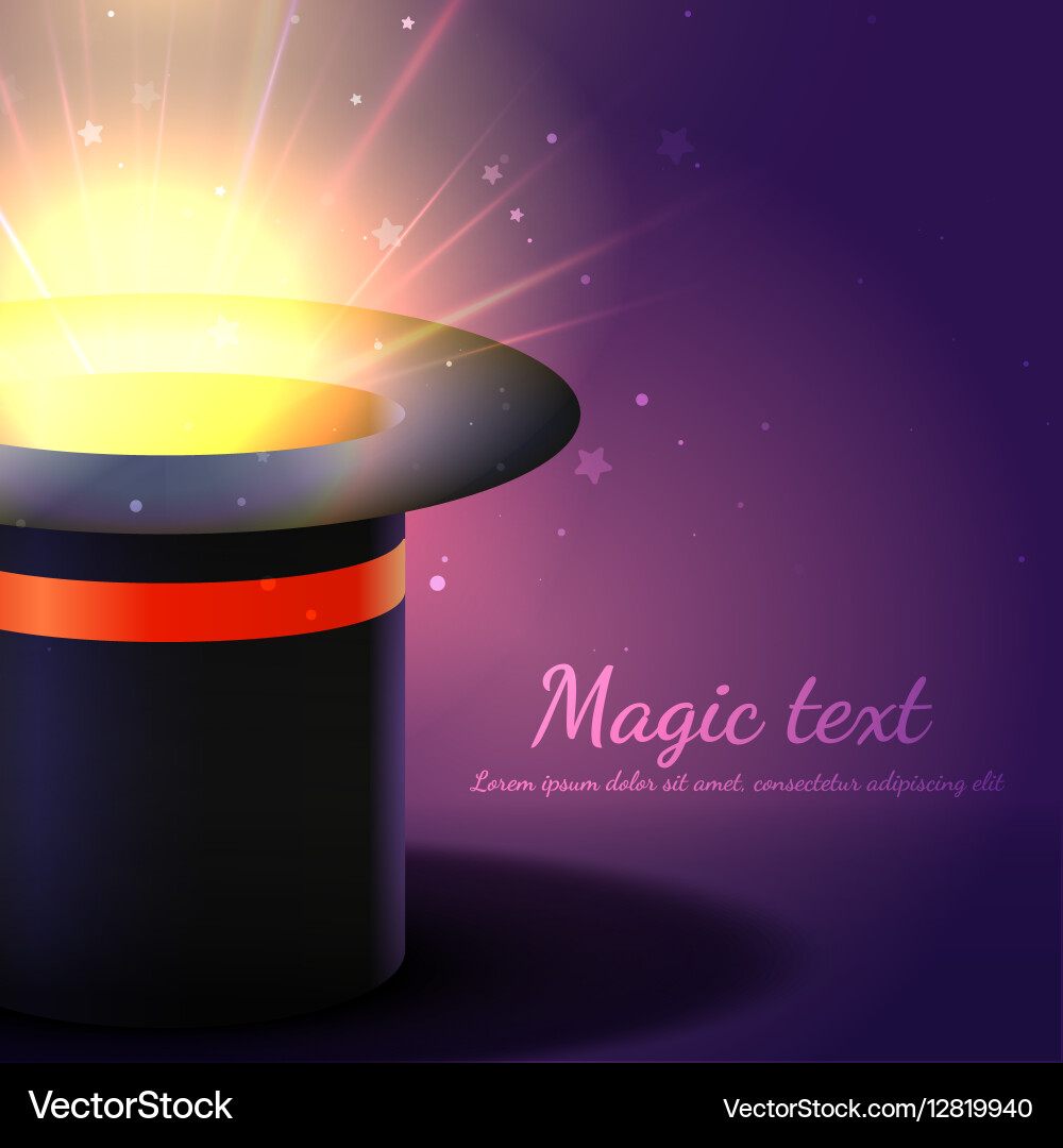 Background magic hat with glow Royalty Free Vector Image
