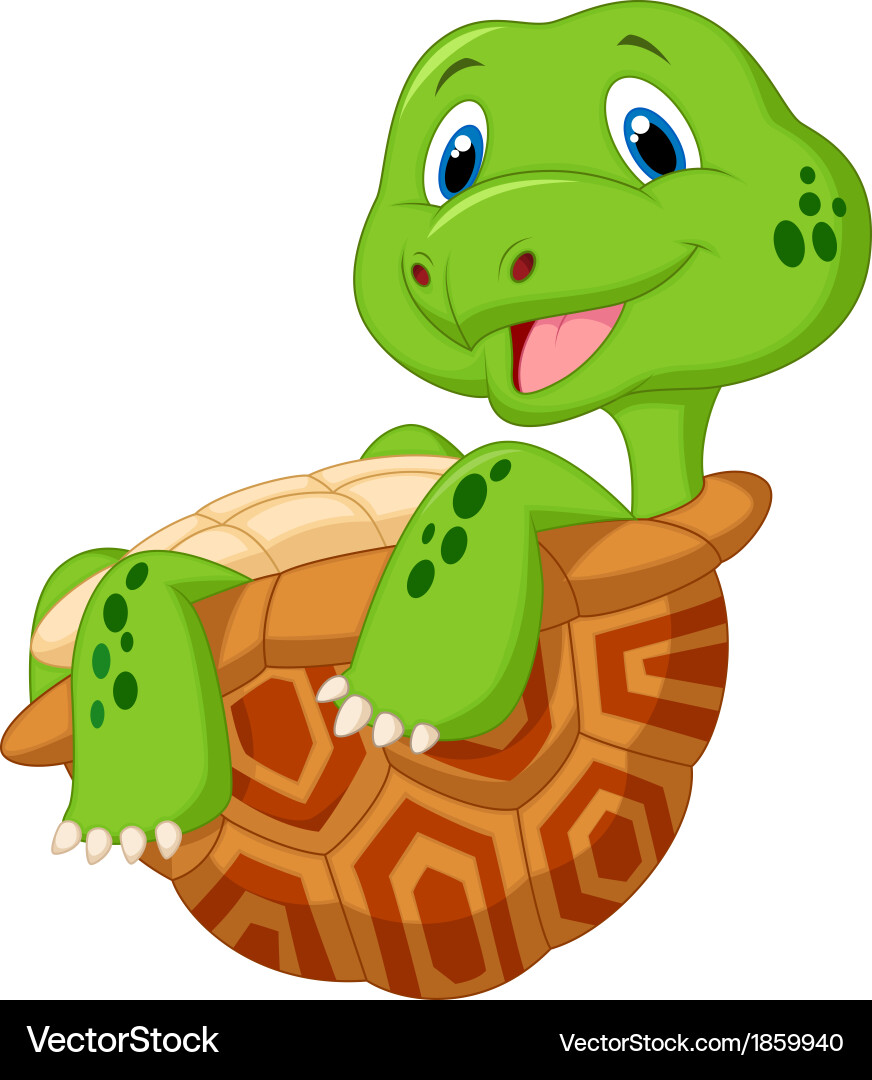 Cute tortoise cartoon Royalty Free Vector Image