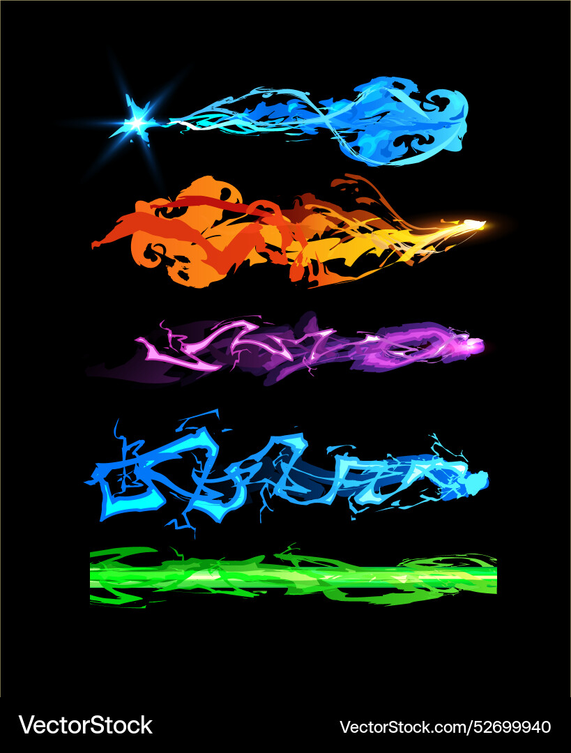 Game effects of magic light laser beam weapon Vector Image