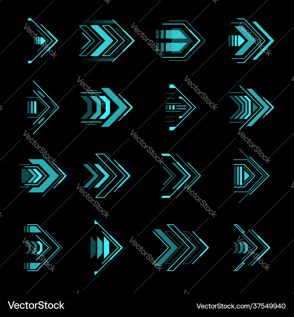 Hud arrows futuristic navigation sci fi pointers Vector Image