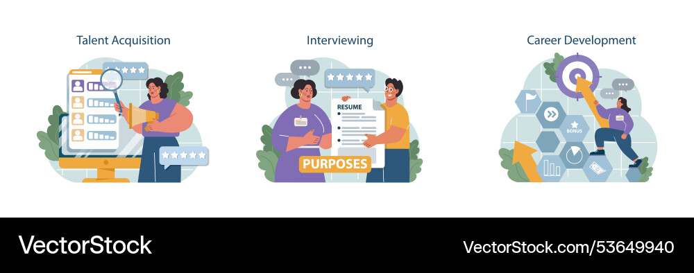 Human resources manager set hr agent competencies Vector Image