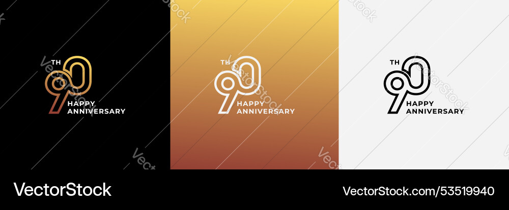 Logo 90th 90 years happy anniversary creative Vector Image