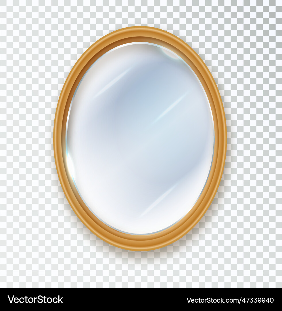 Realistic Oval Mirror Frame Royalty Free Vector Image