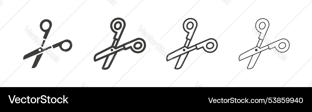 Scissor icon set Royalty Free Vector Image - VectorStock