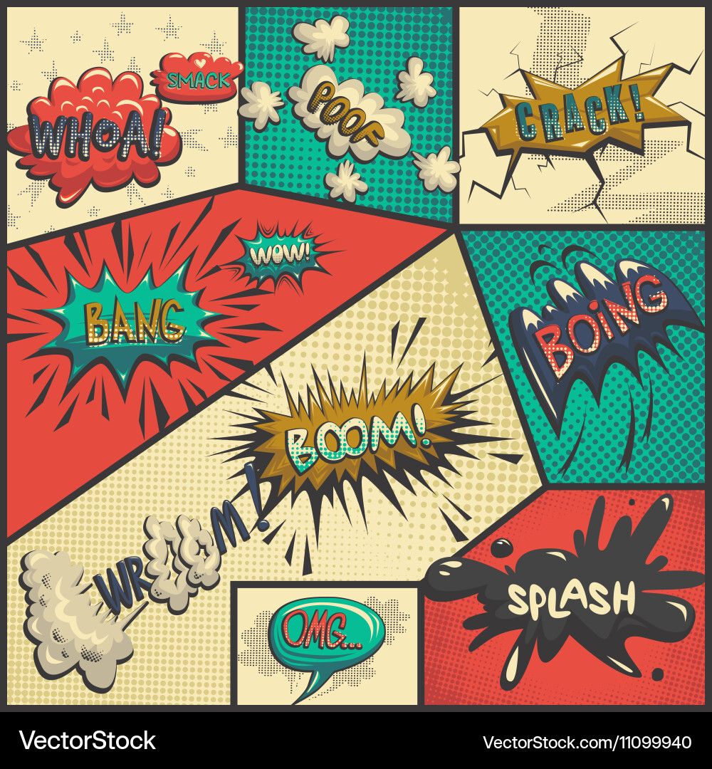 Set of comics icons Royalty Free Vector Image - VectorStock