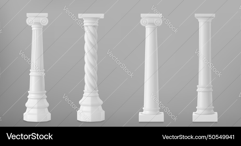Ancient roman column made of white clay Royalty Free Vector