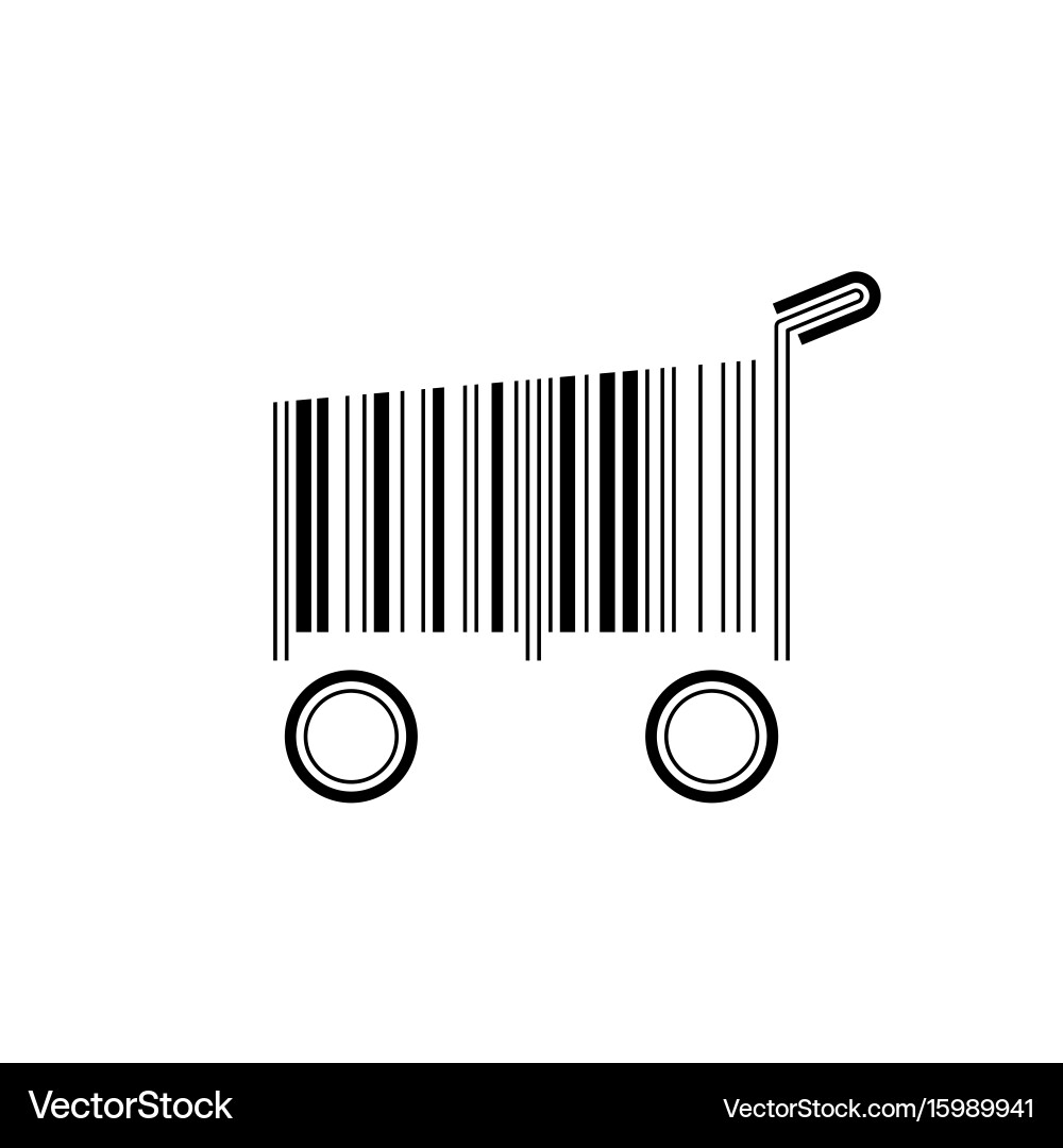 Barcode shopping cart Royalty Free Vector Image