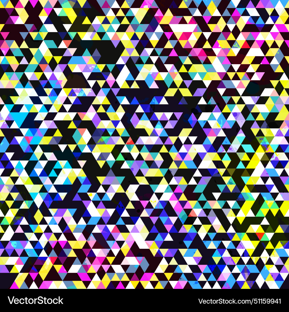 Bright iridescent triangles seamless pattern Vector Image
