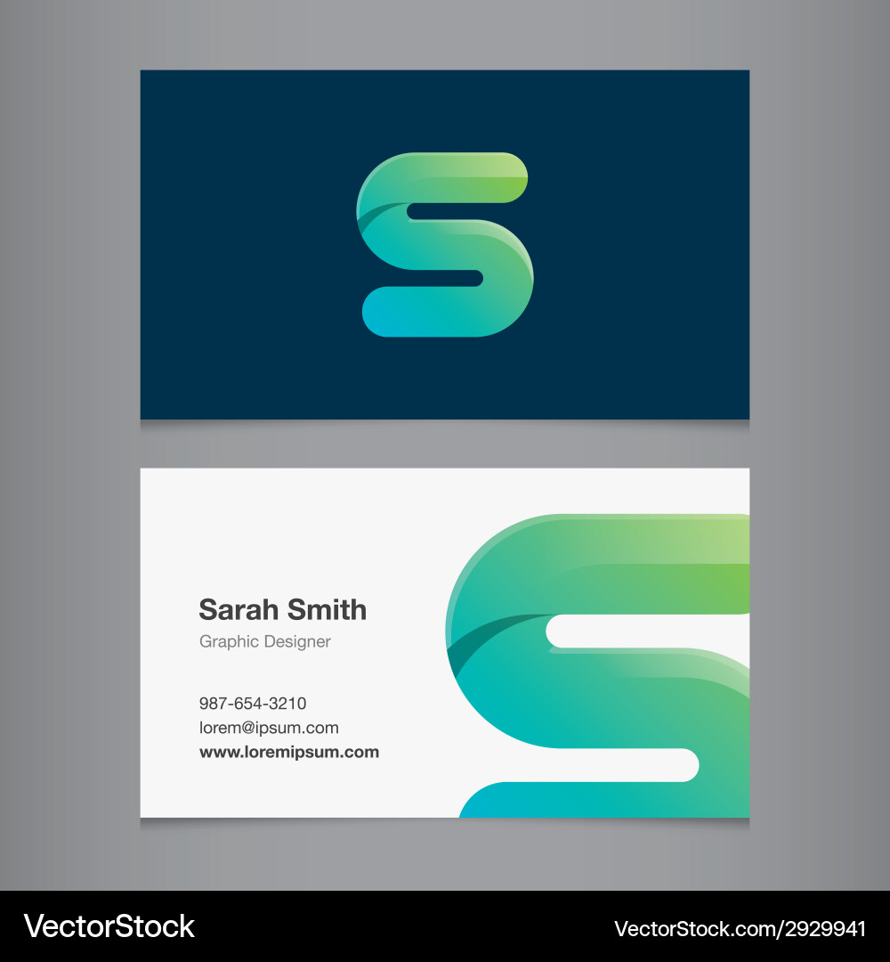 Business card letter s Royalty Free Vector Image