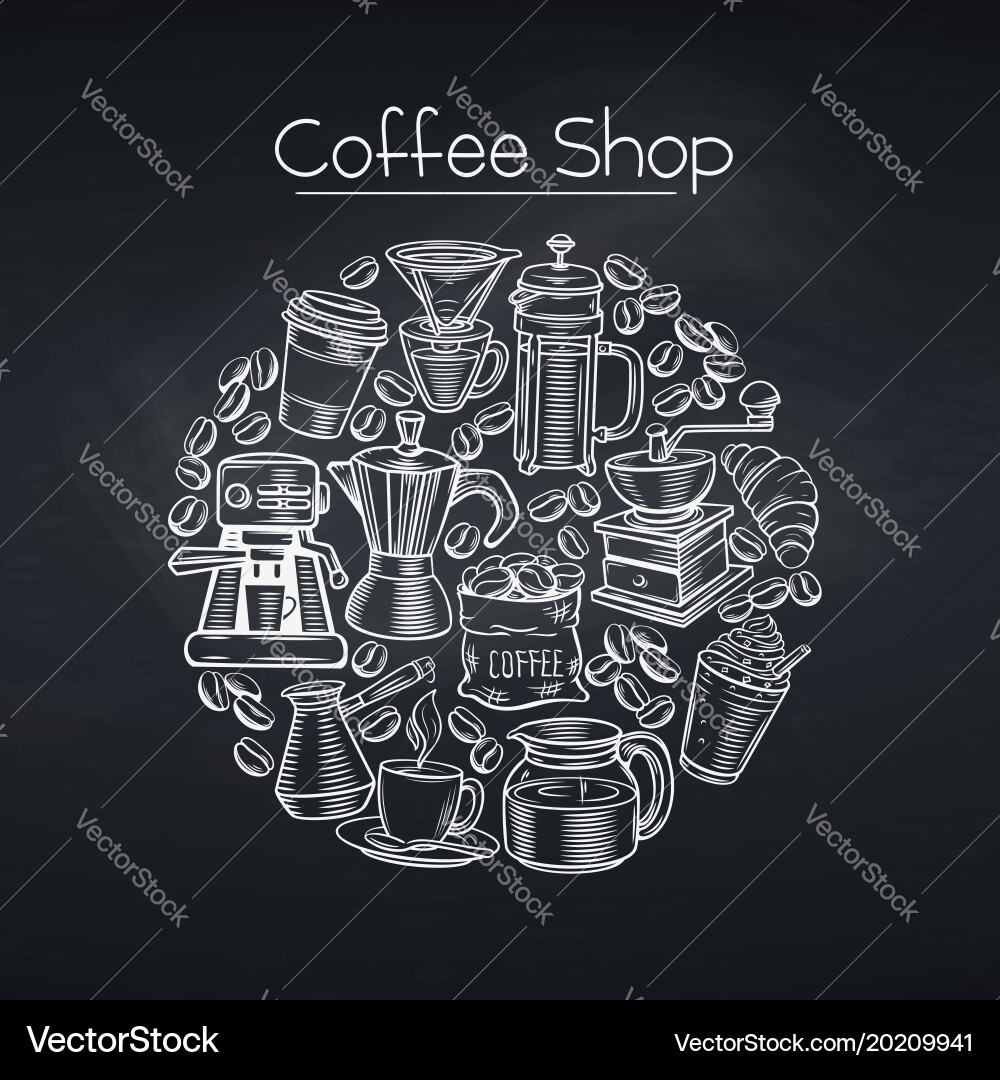 Coffee shop design Royalty Free Vector Image - VectorStock