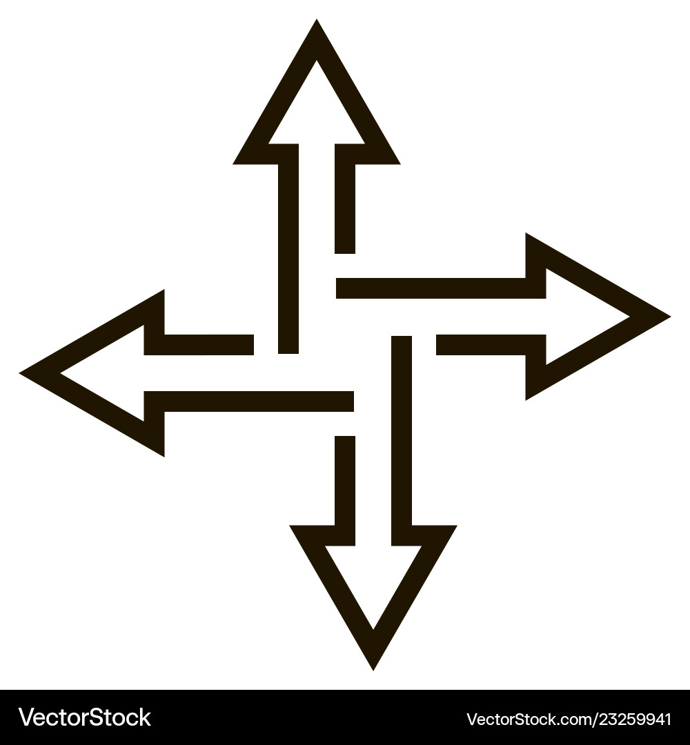 Crossroads arrows indicate path flat Royalty Free Vector