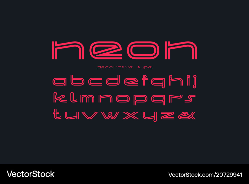 Decorative striped sans serif font Royalty Free Vector Image