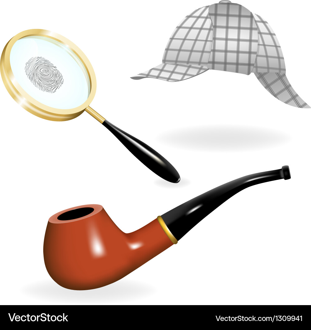 Detective set Royalty Free Vector Image - VectorStock