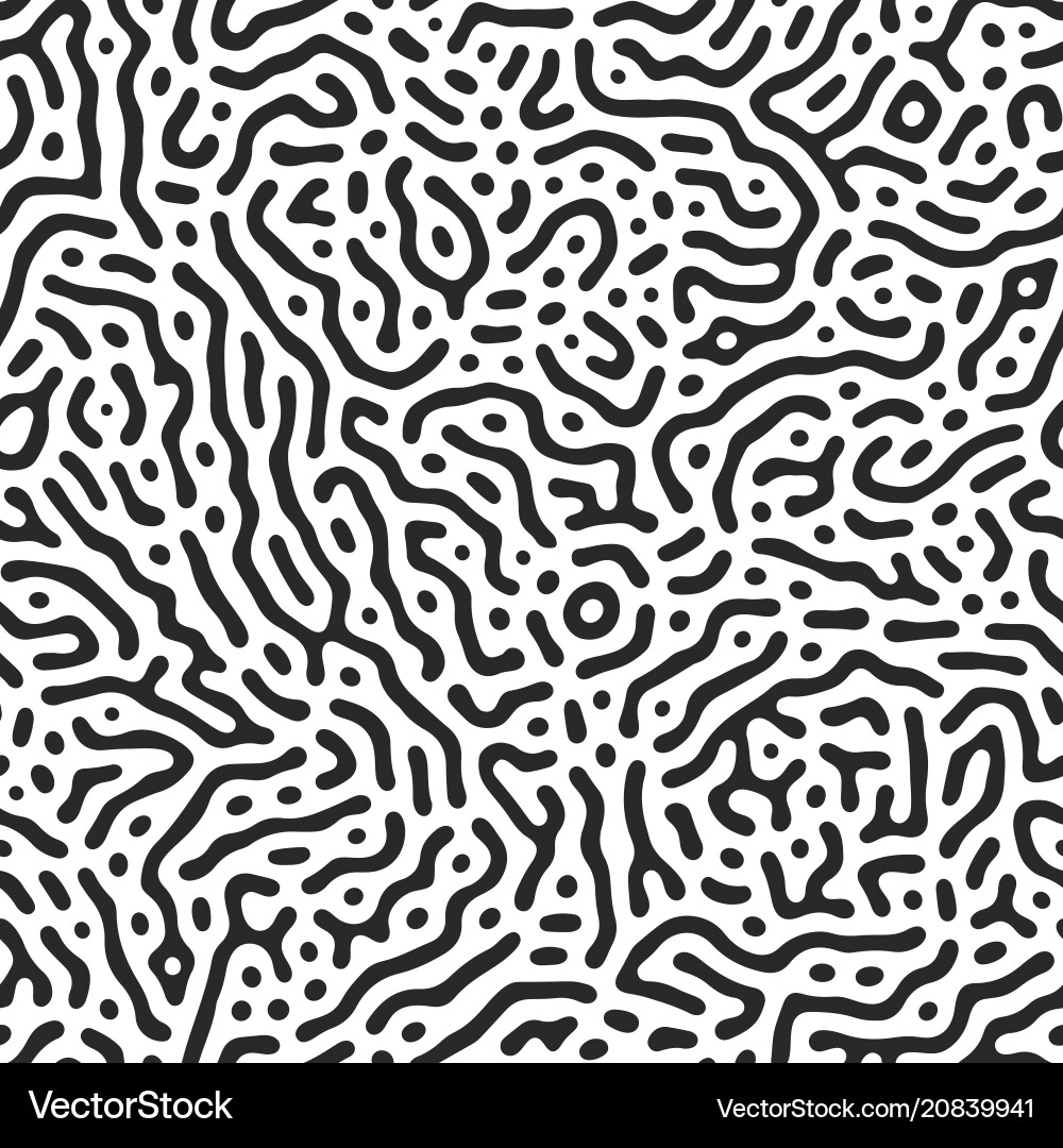 Diffusion reaction seamless pattern black Vector Image
