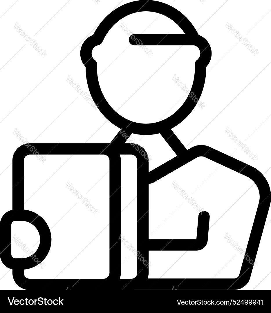 Engineer holding a tablet and wearing hard hat Vector Image