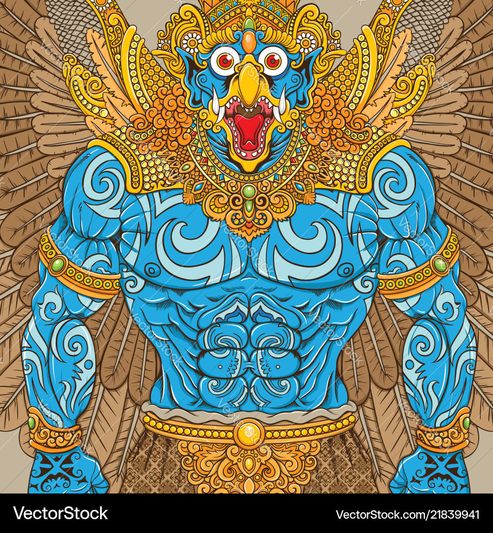 Garuda Hand Drawn Illustration Stock Vector Image