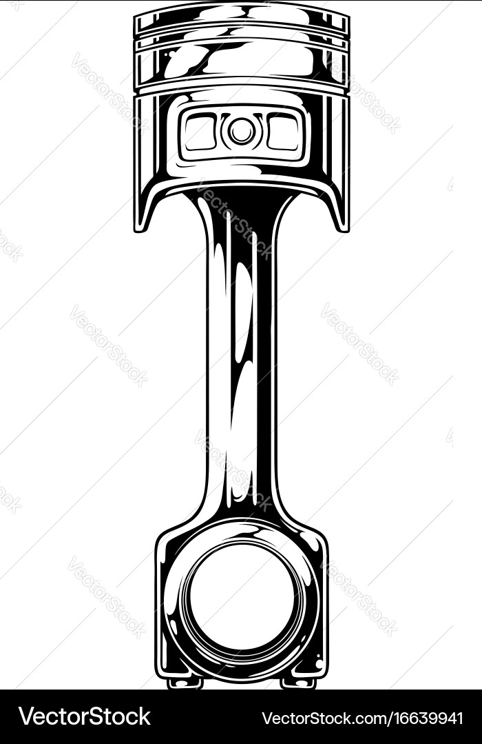 Graphic Black Car Engine Piston Royalty Free Vector Image Chrome Skull