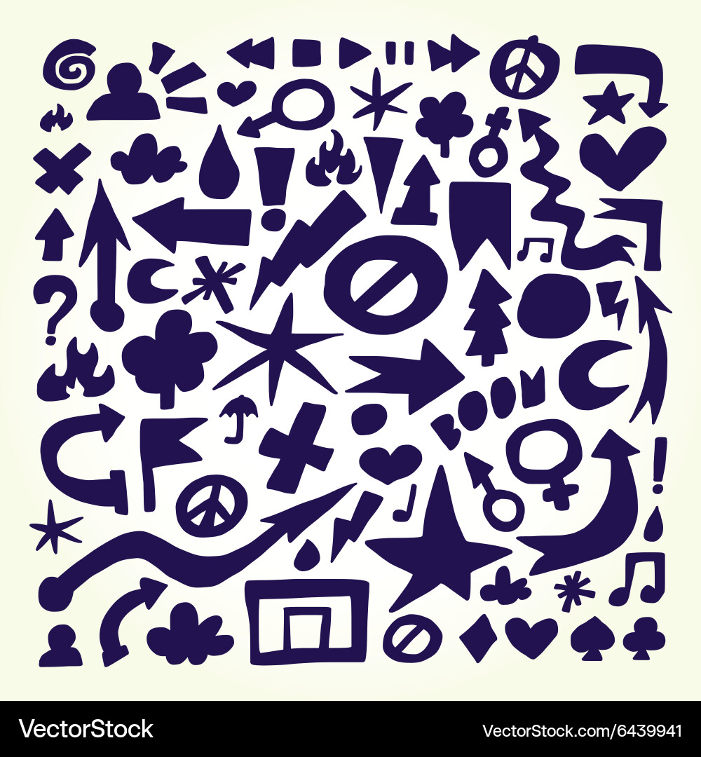 Hand drawn doodle objects Royalty Free Vector Image