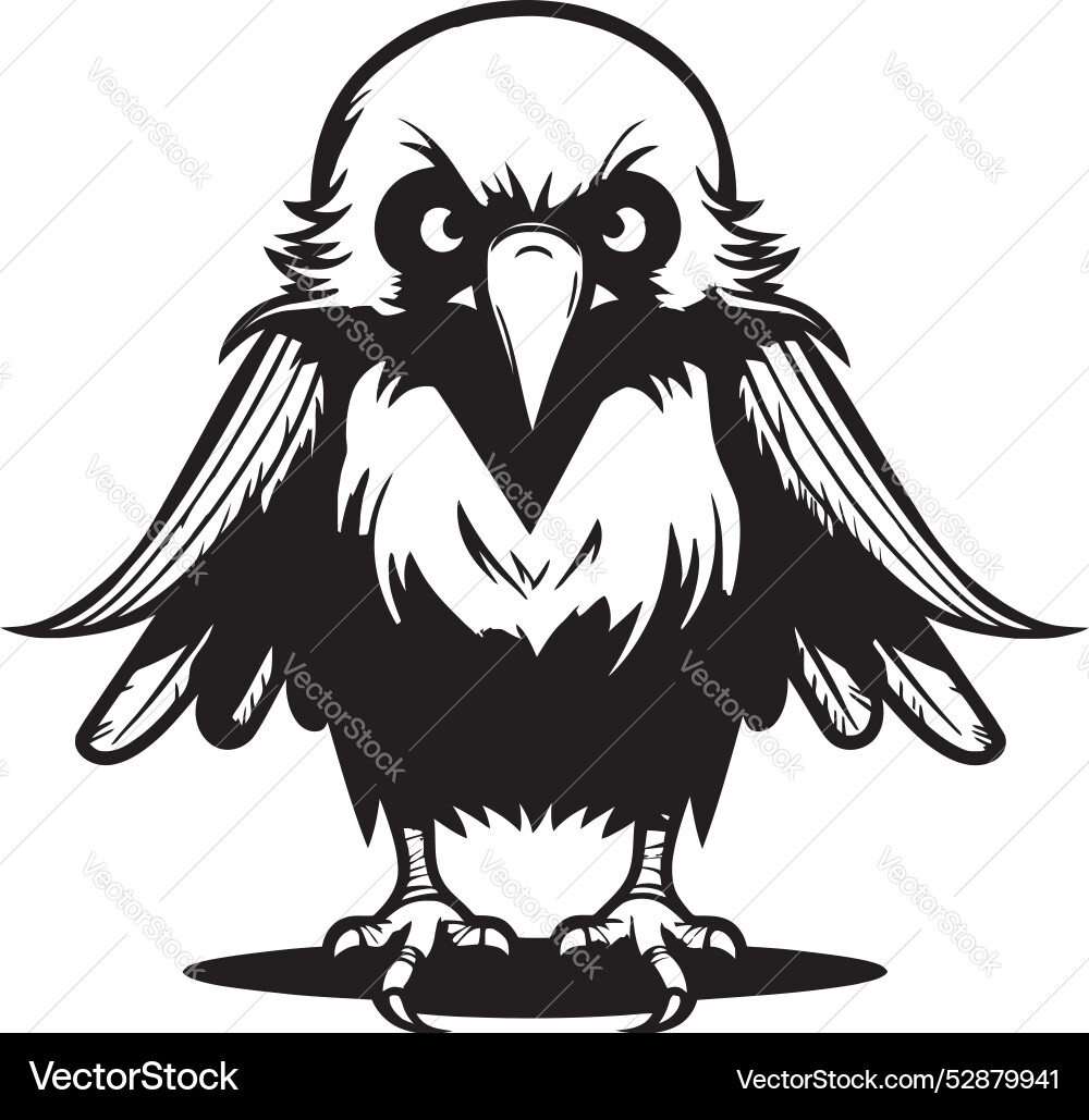 Modern raven silhouette logo bold black crow icon Vector Image