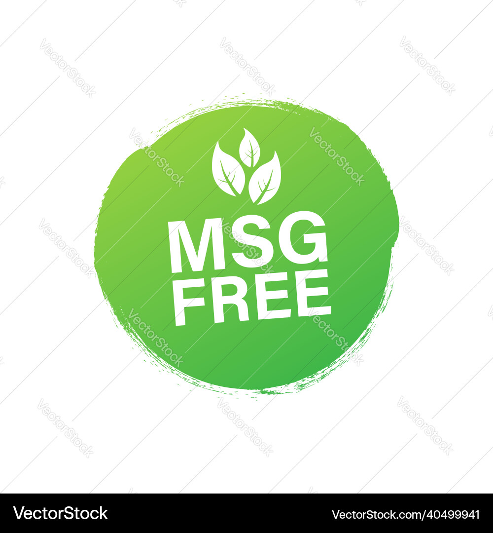 Msg free glutamate no added food package icon Vector Image