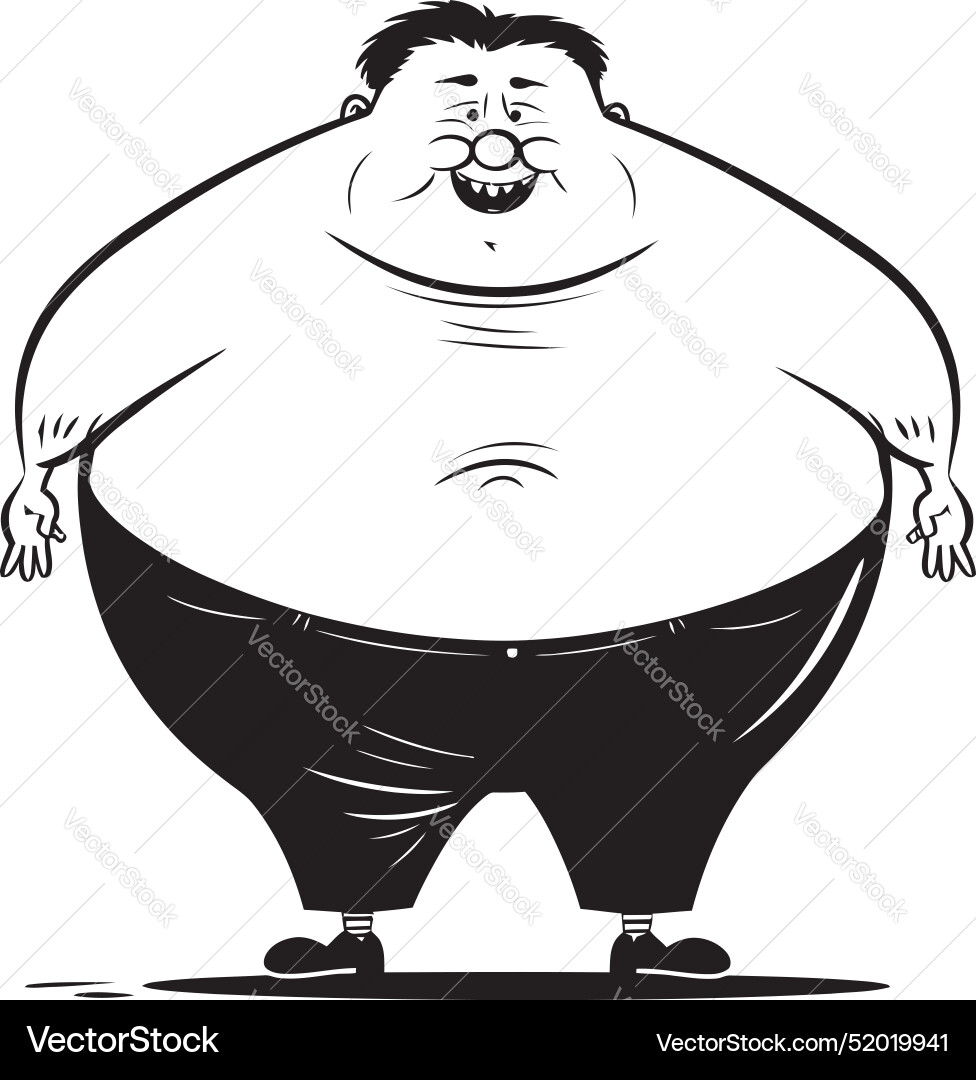 Stout stature graphic emblem bulky behemoth black Vector Image