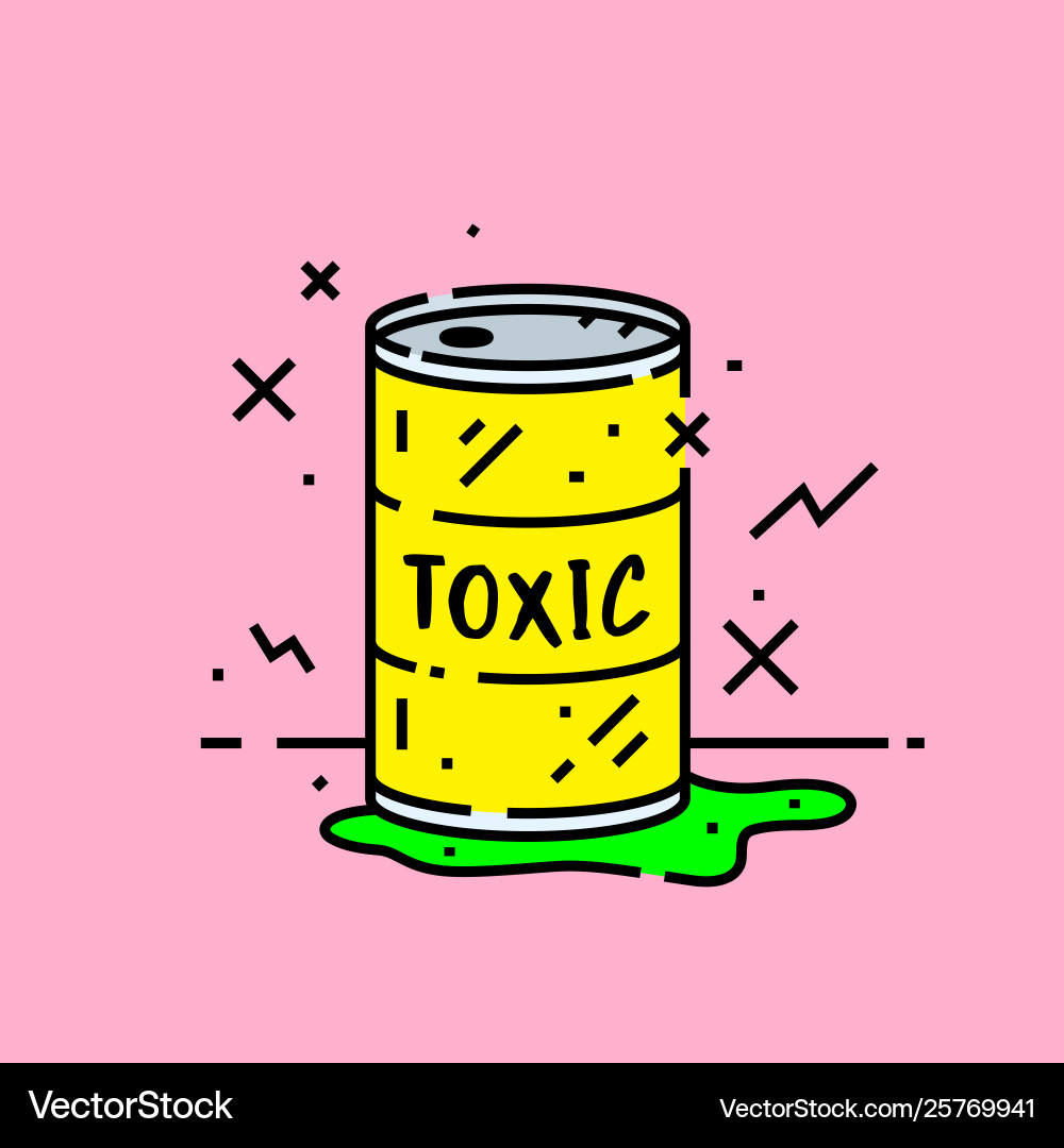 Toxic barrel spill icon Royalty Free Vector Image