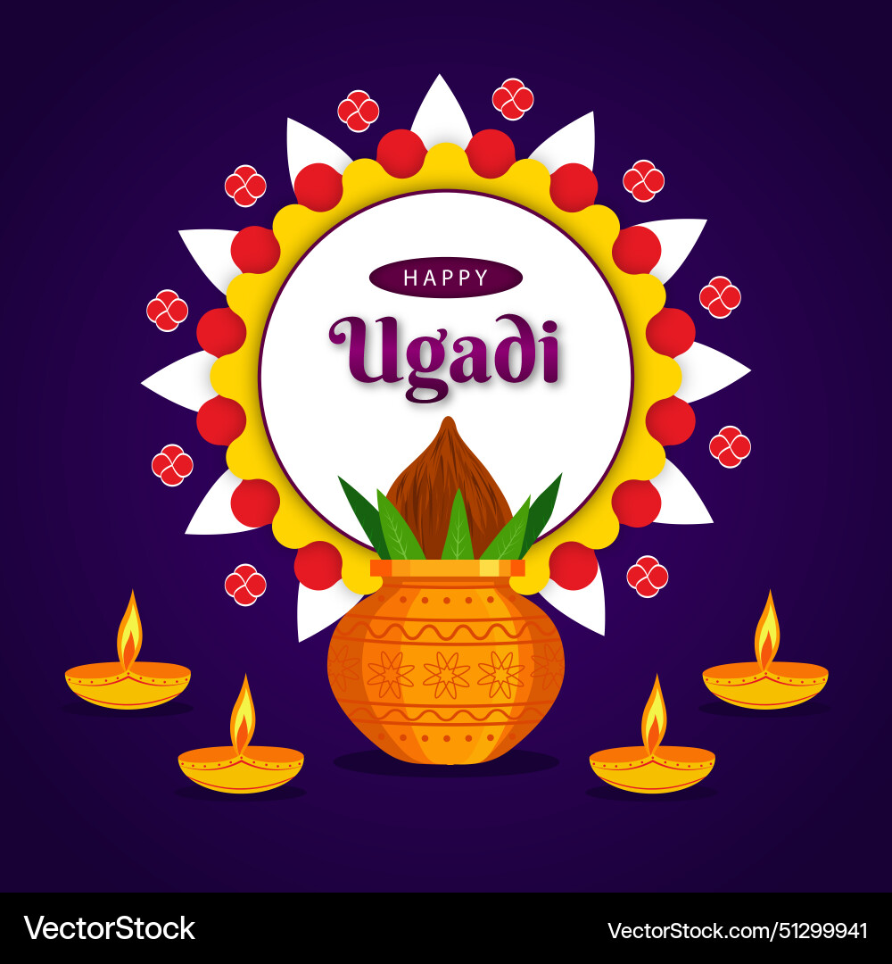 Ugadi banner poster image Royalty Free Vector Image