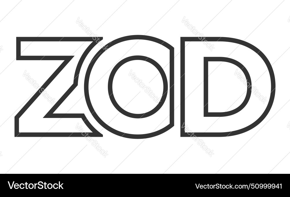 Zod Logo Design Template With Strong And Modern Vector Image