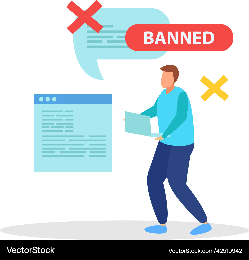 Banned from communication composition Royalty Free Vector