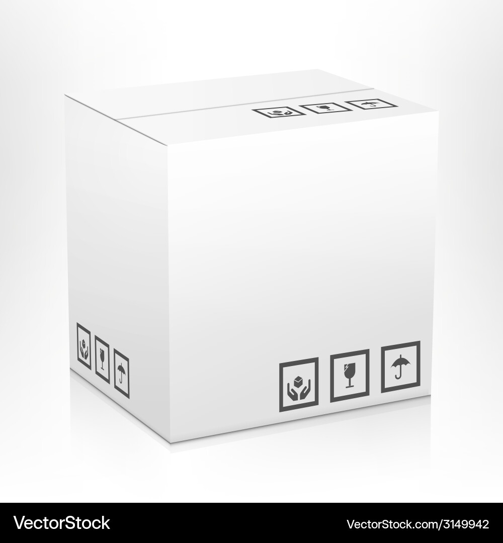 Closed Carton Box - Fragile Sign Royalty Free Vector Image