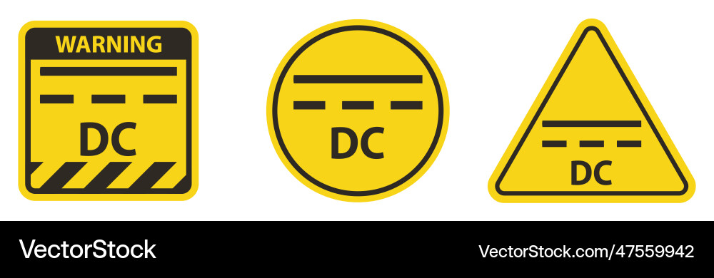 Direct current dc symbol sign Royalty Free Vector Image