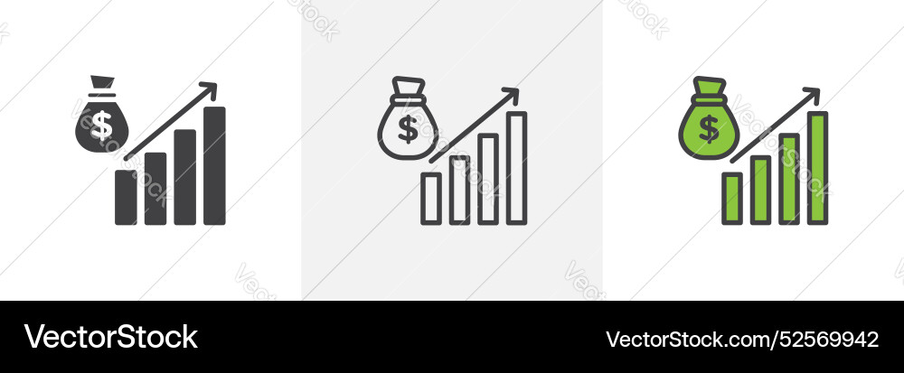 Fiscal policy icon set on white background Vector Image