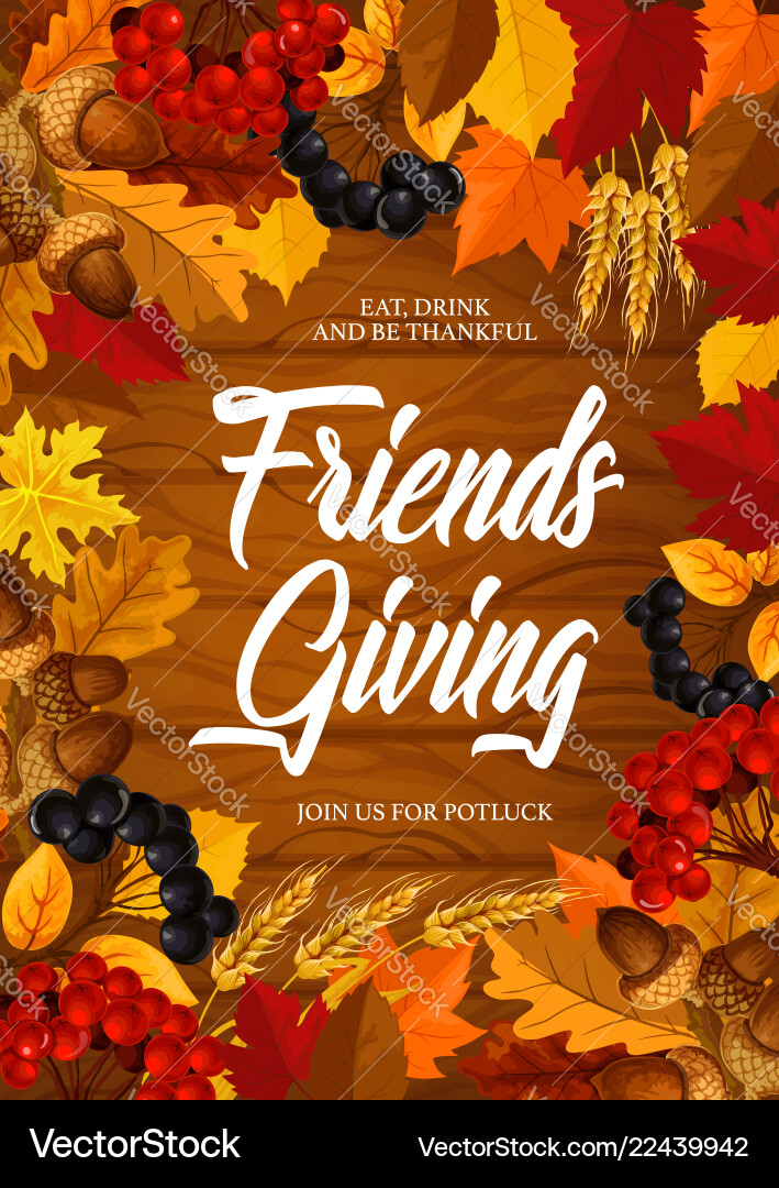 Friendsgiving Thanksgiving Potluck Royalty Free Vector Image