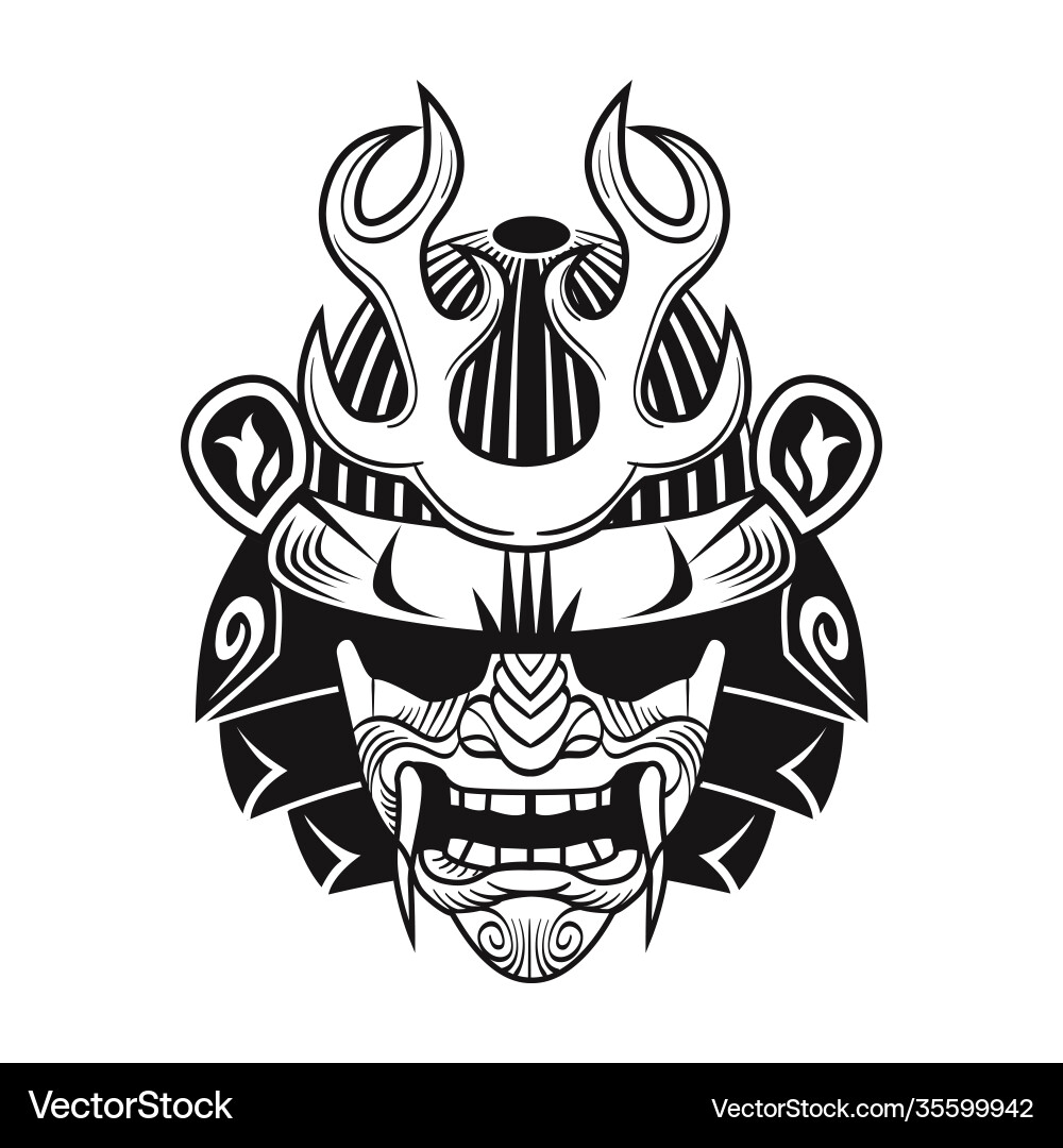 Japanese Samurai Mask Designs Samurai Mask Stock Vector Illustration