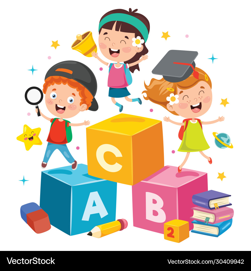 Letters pen kids Royalty Free Vector Image - VectorStock