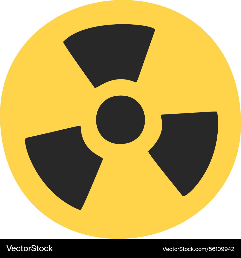 Radiation hazard danger round sign Royalty Free Vector Image