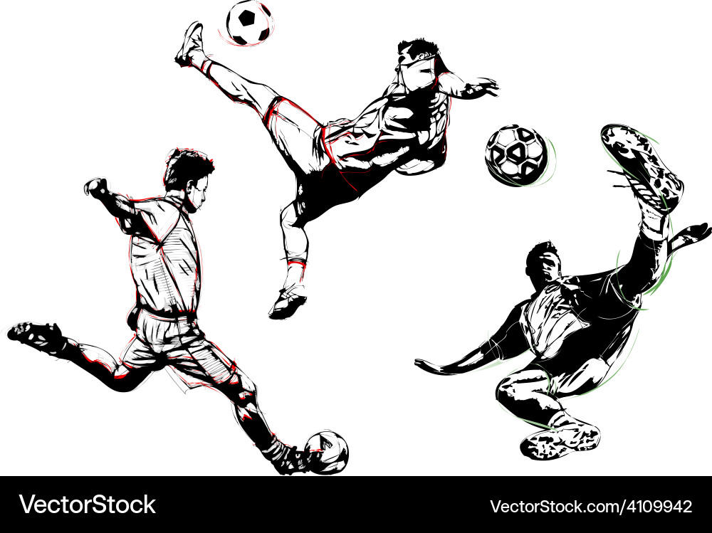 Soccer trio Royalty Free Vector Image - VectorStock