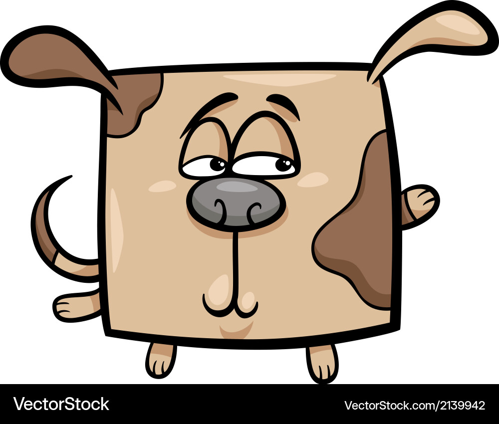Square dog cartoon Royalty Free Vector Image - VectorStock