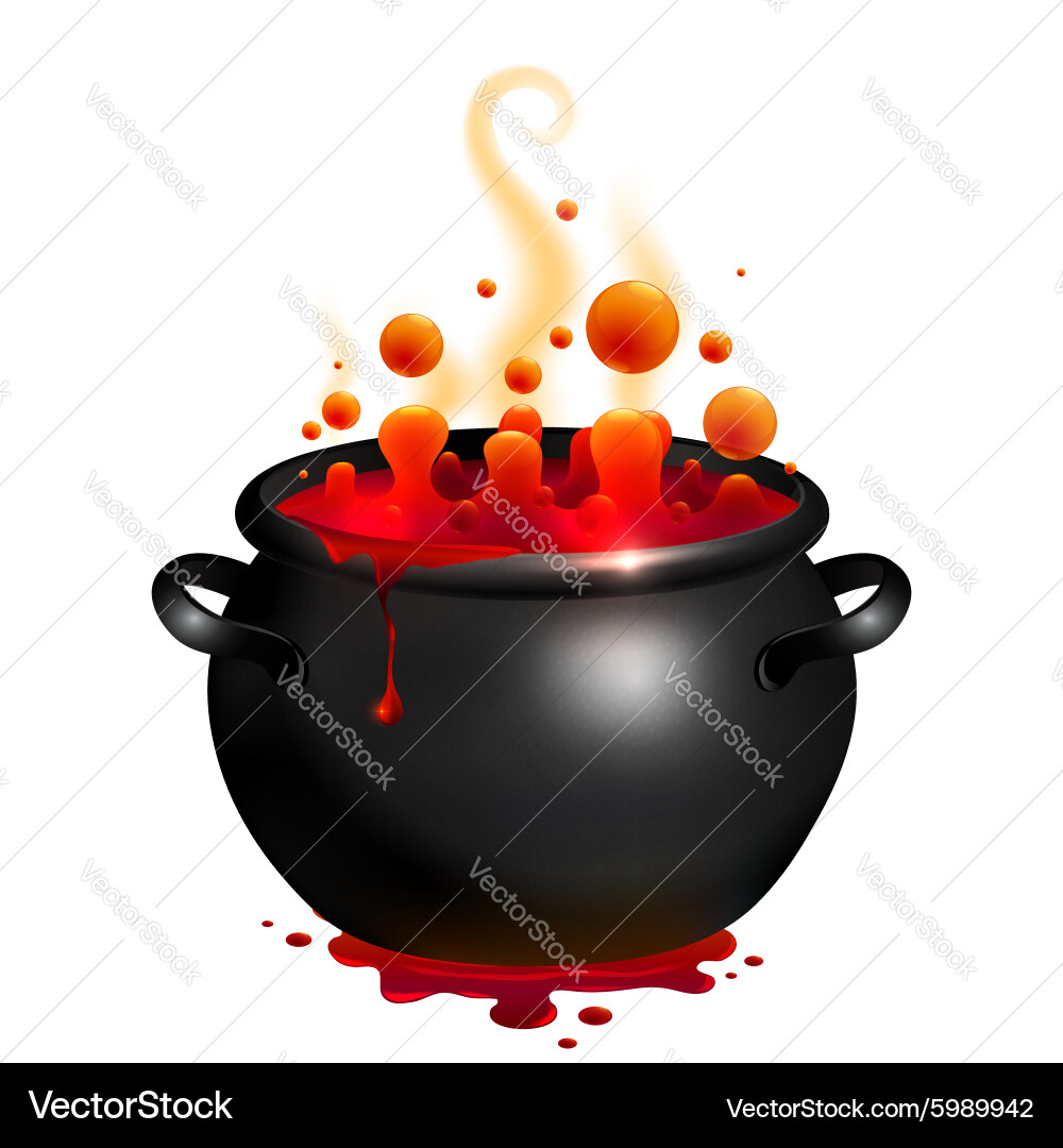 Witches Cauldron with Red Potion Royalty Free Vector Image