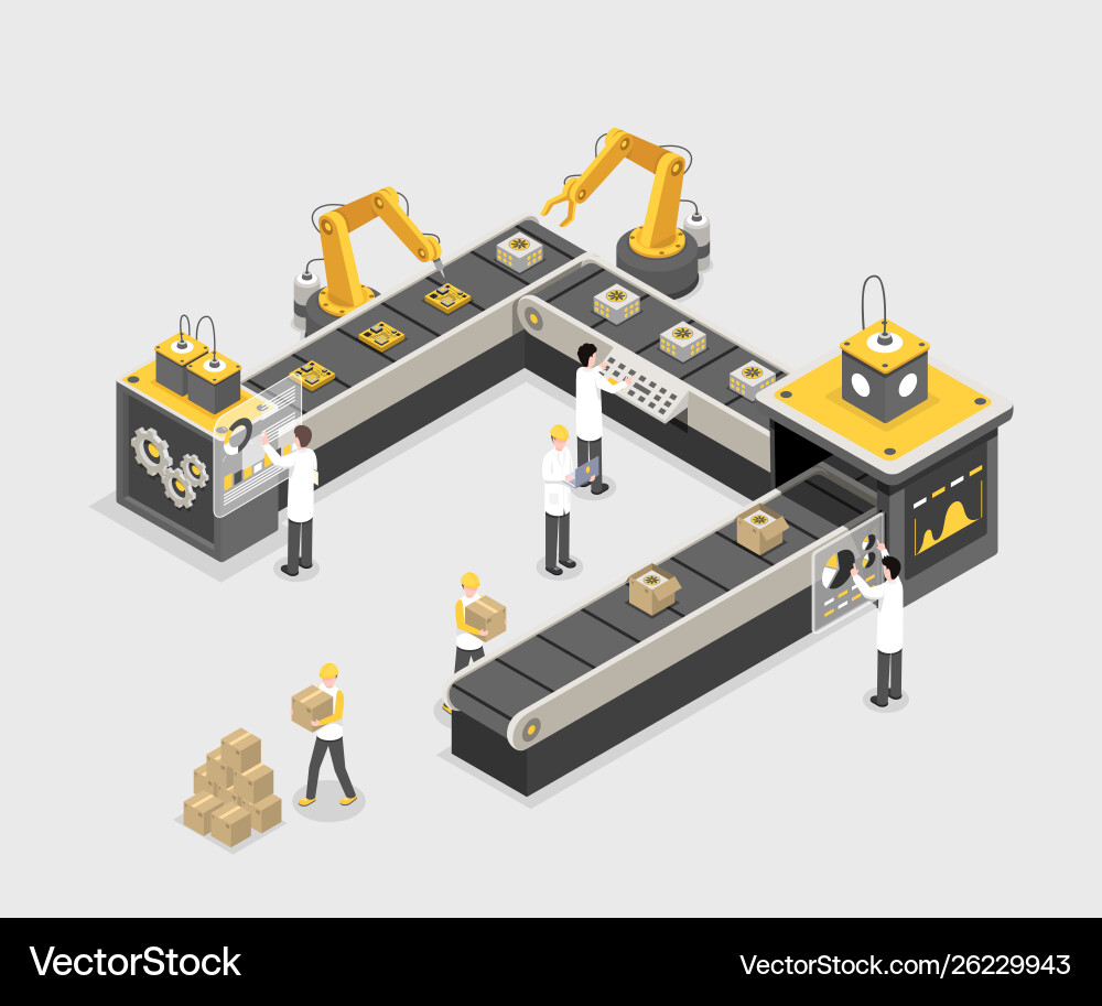 Automated Production Line Royalty Free Vector Image