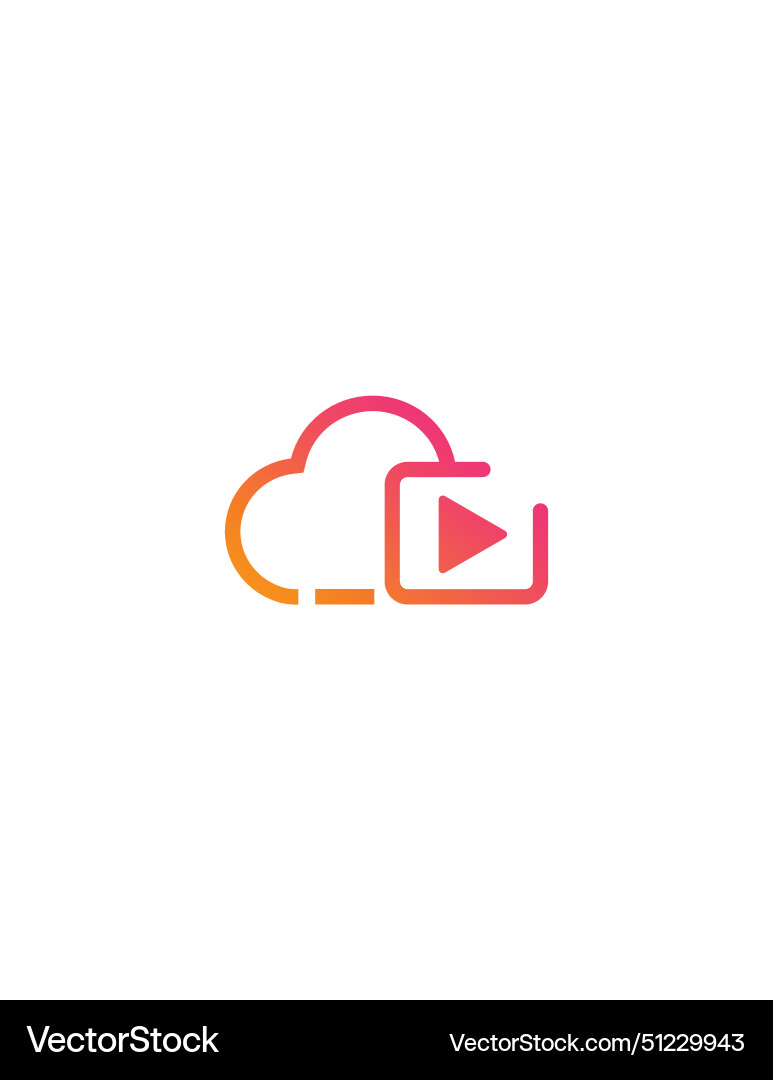 Cloud play logo Royalty Free Vector Image - VectorStock