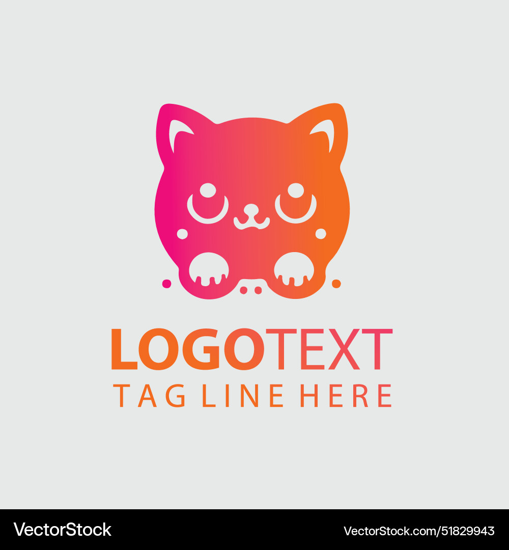 Cute kitty cat logo Royalty Free Vector Image - VectorStock
