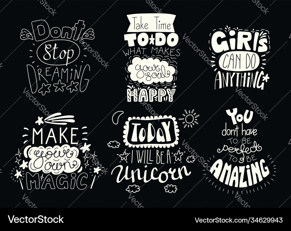 Inspirational Lettering Quotes Royalty Free Vector Image