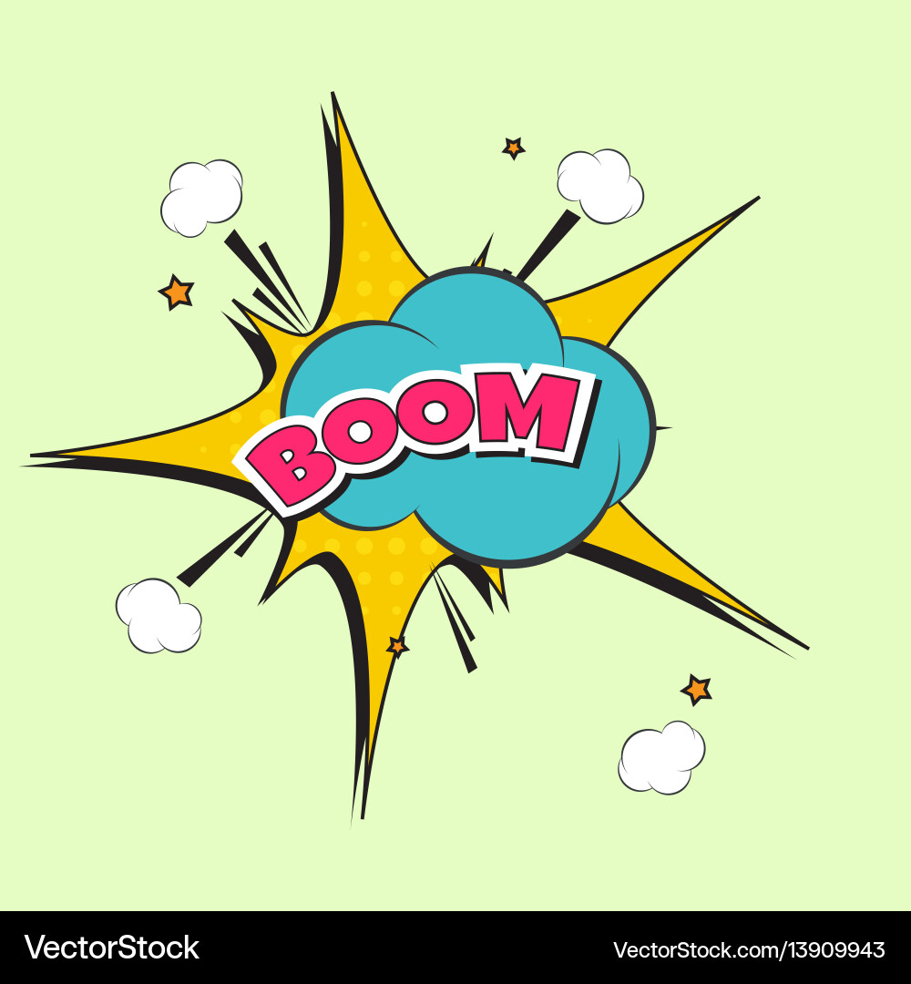 Lettering boom bomb Royalty Free Vector Image - VectorStock
