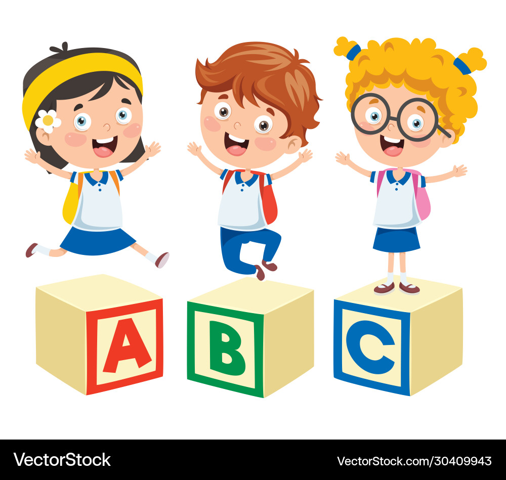 Letters pen kids Royalty Free Vector Image - VectorStock