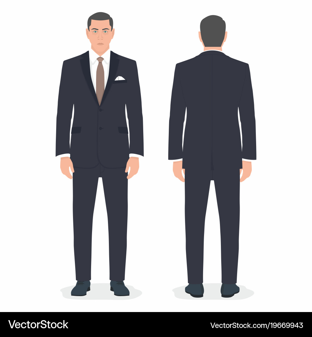 Man front and back views Royalty Free Vector Image